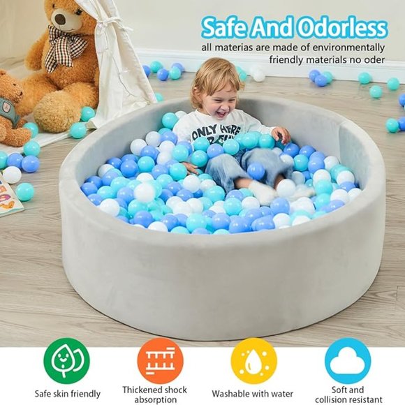 TELER | Accessories | Foam Ball Pit Large 42 Ball Pit For Toddlers Baby ...
